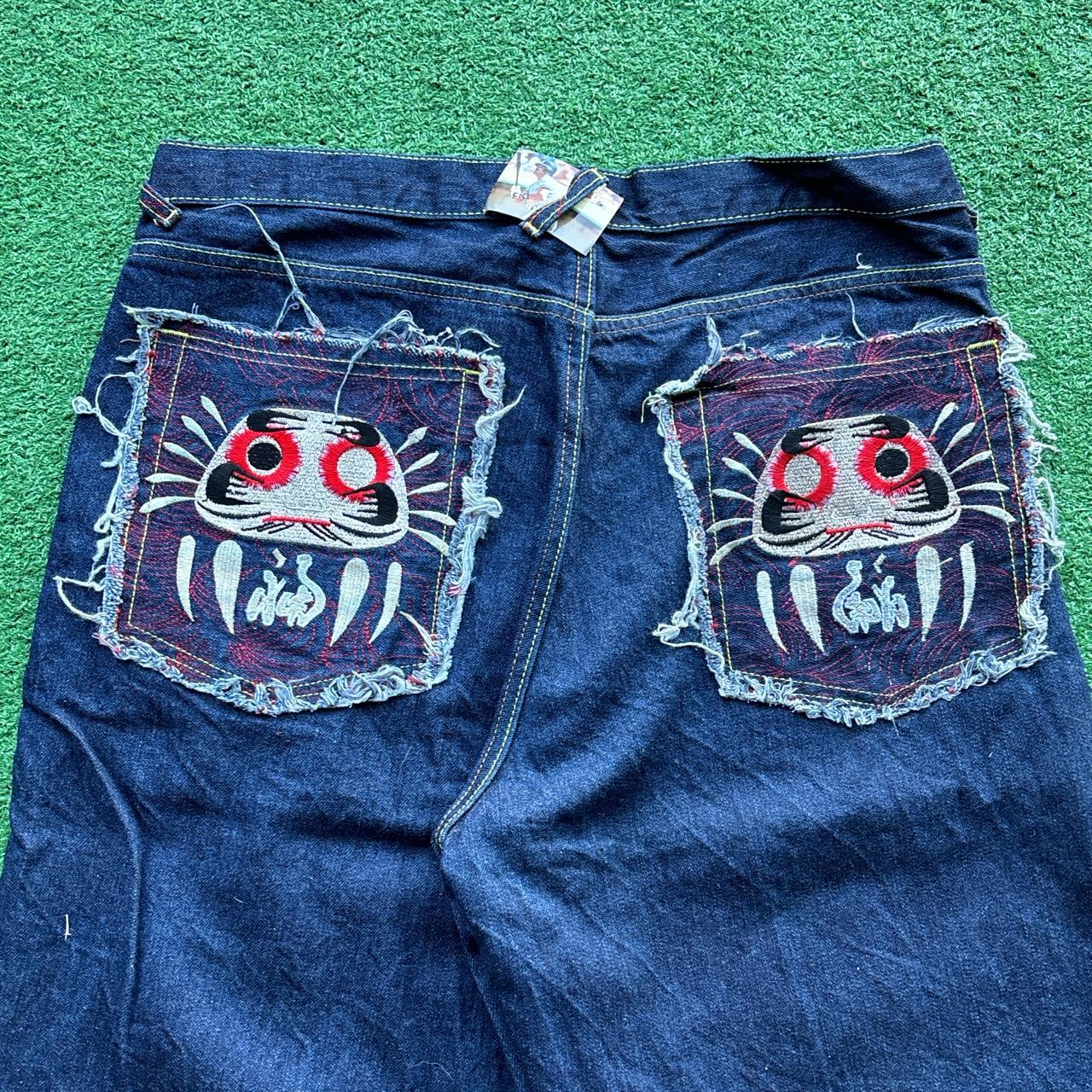 Vintage red monkey club (RMC) jeans Dimensions... - Depop