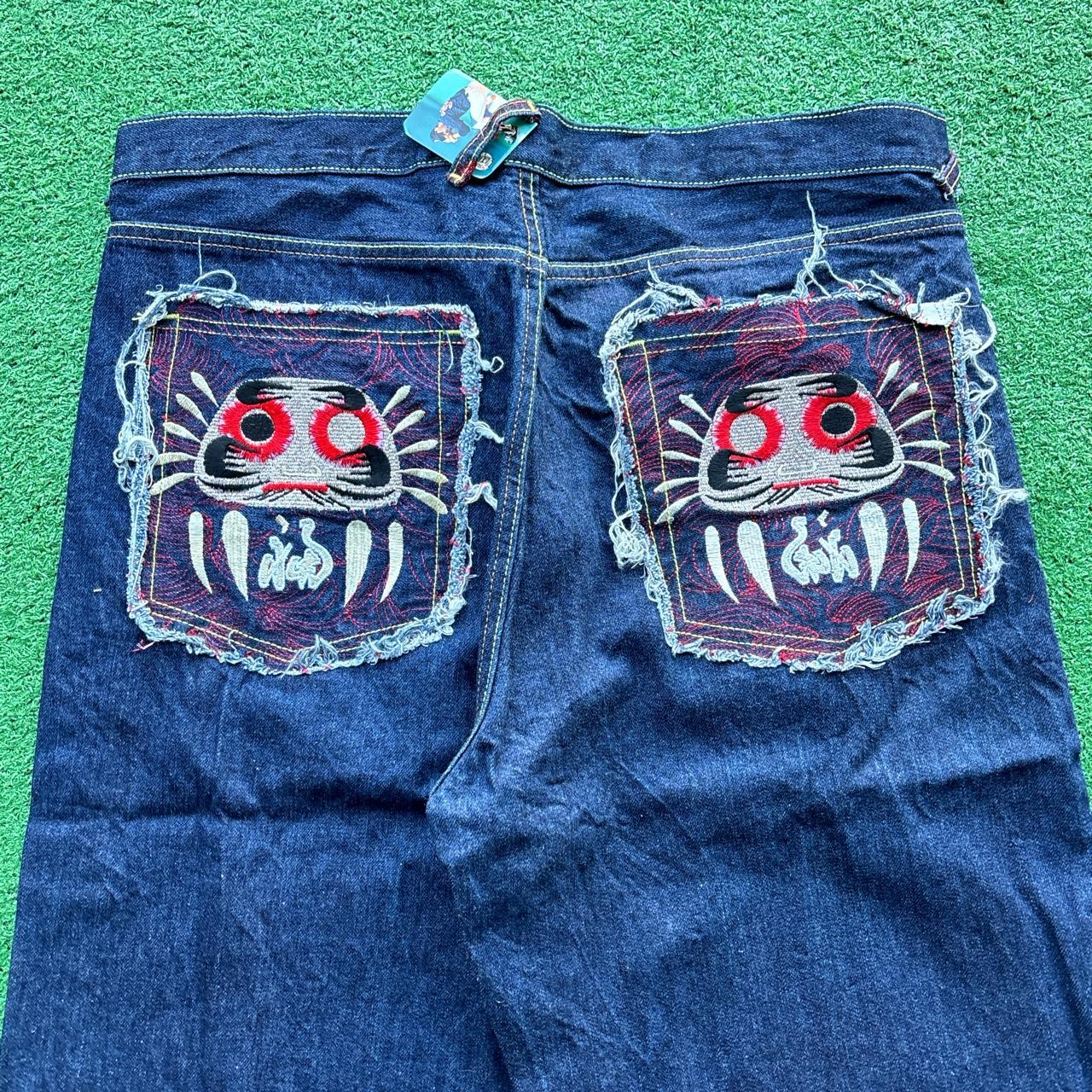 Vintage red monkey club (RMC) jeans Dimensions... - Depop