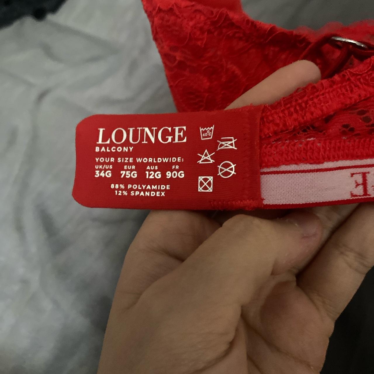 Loungeable Women's White and Red Bra | Depop