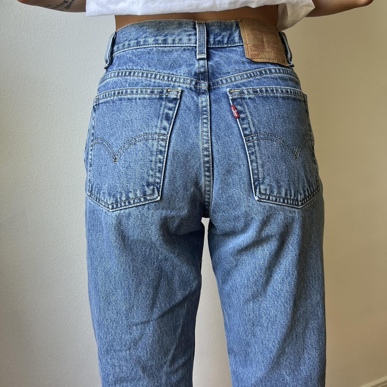 Vintage raw hem Levi jeans 550s Red tab Raw hem... - Depop