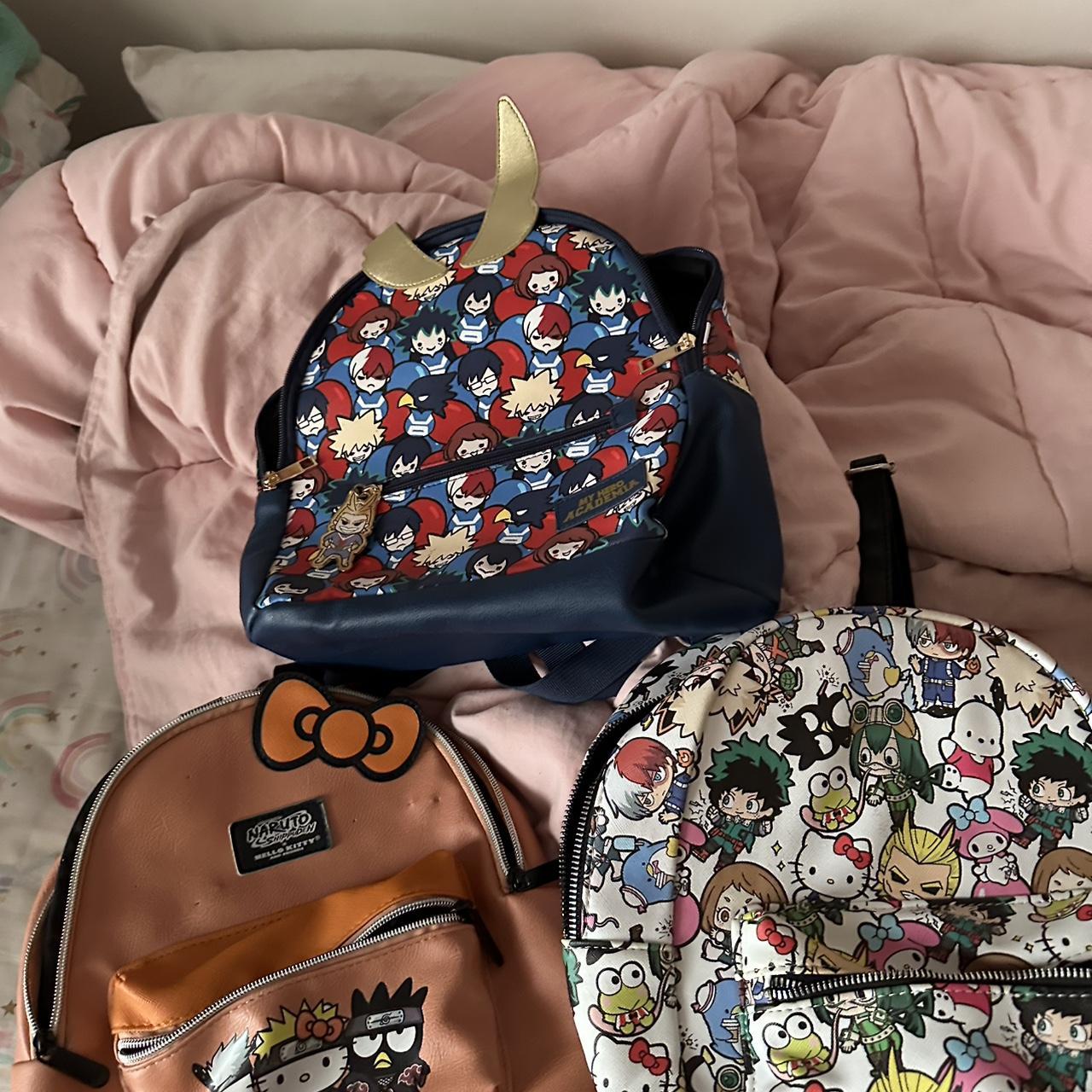 MHA and Naruto backpack bundle!! Comes with 3 mini... | Depop