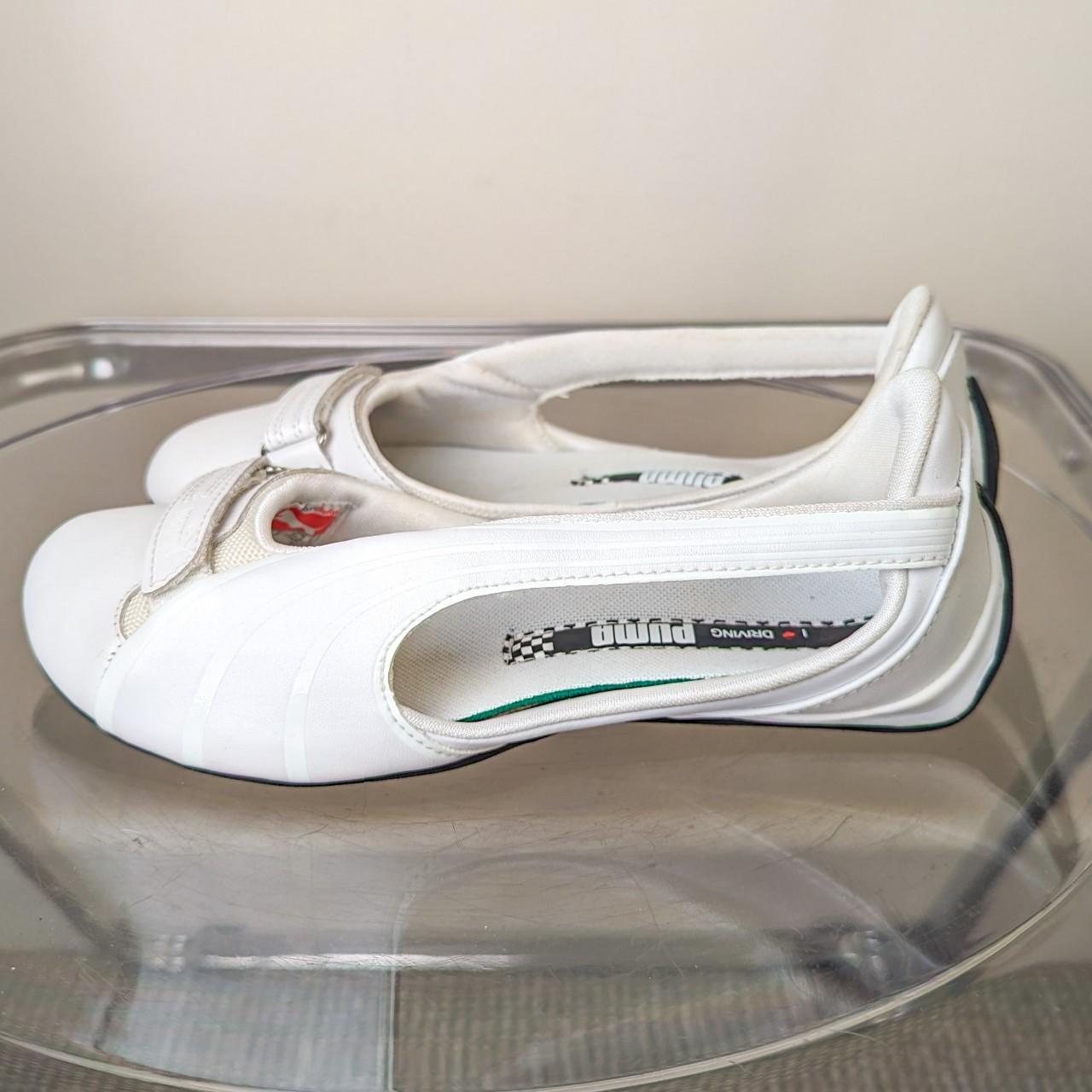 Puma Espera sporty ballet flats. White leather pumps