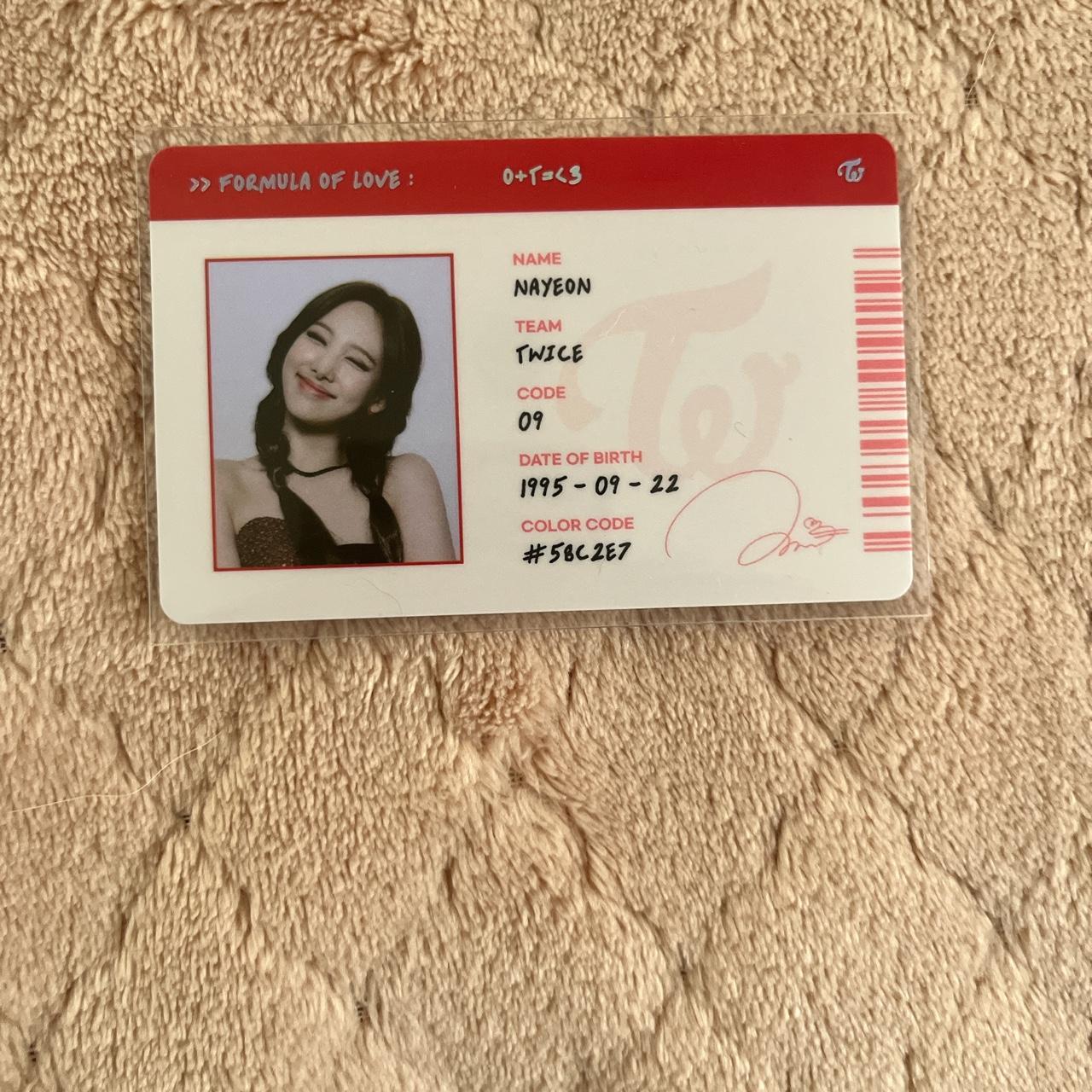 Twice Formula of Love Nayeon ID card Official... - Depop
