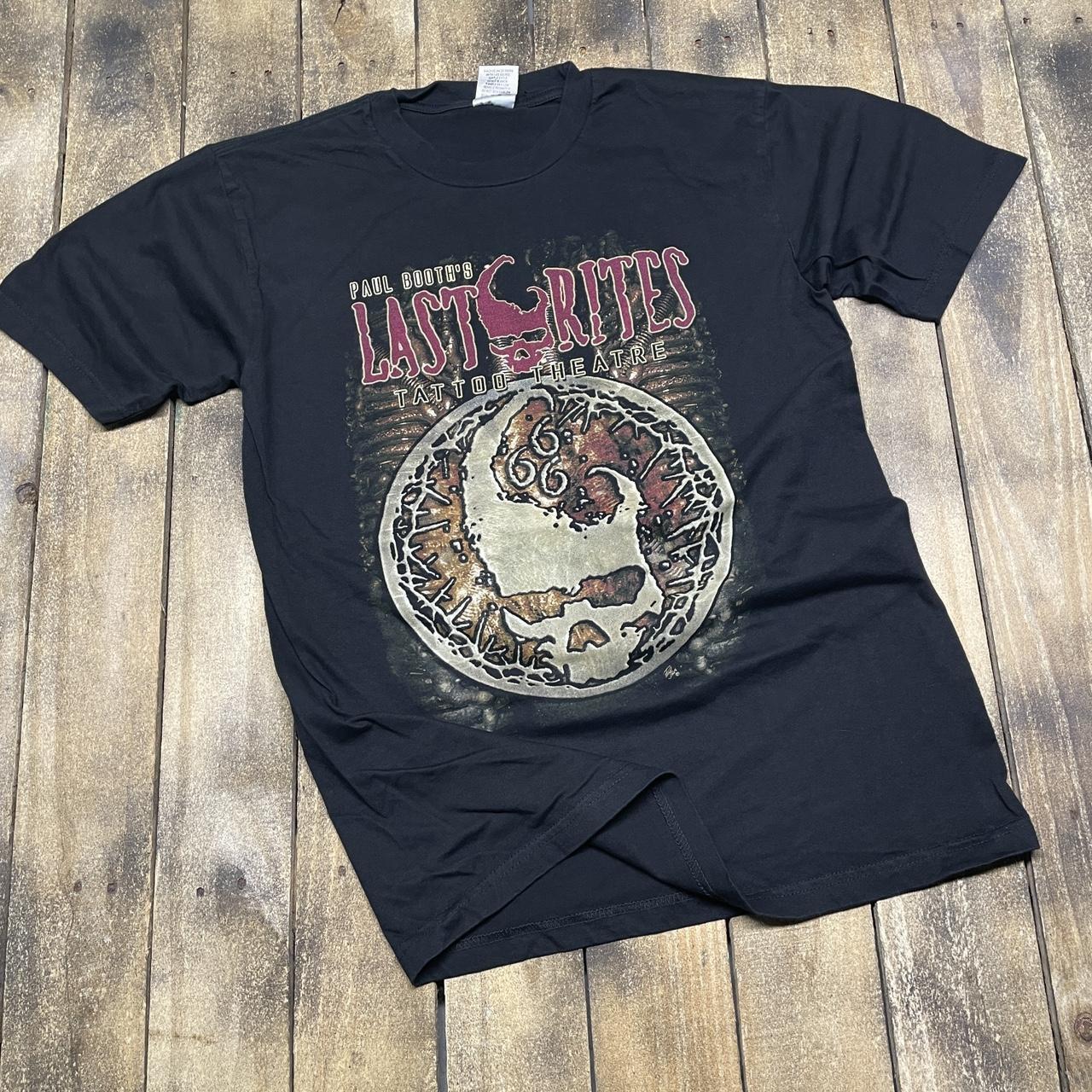 M vintage Paul Booth’s Last Rites tattoo theatre t... | Depop