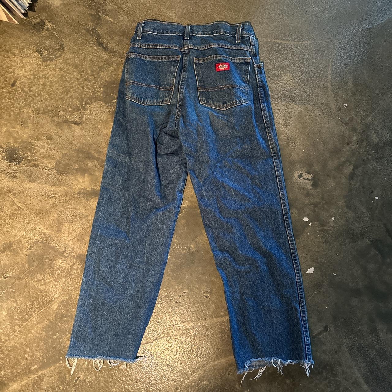 high rise dickies denim jeans vivid blue color... - Depop