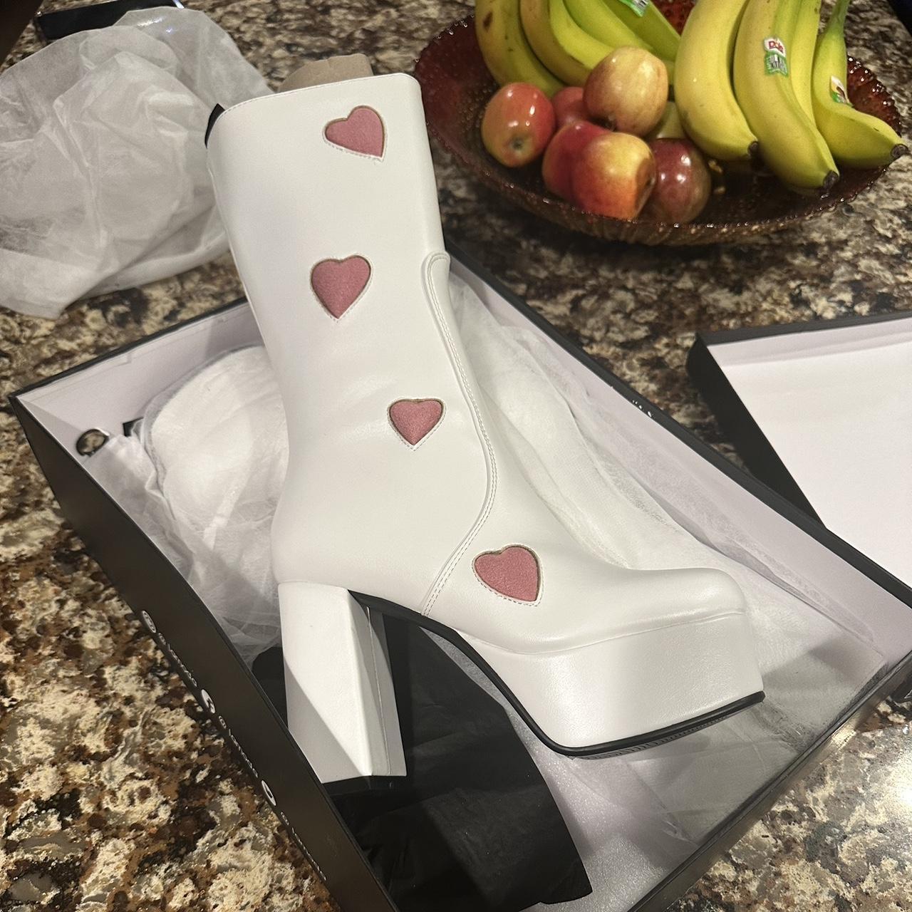 white platform dollskill boots! brand new, never... - Depop