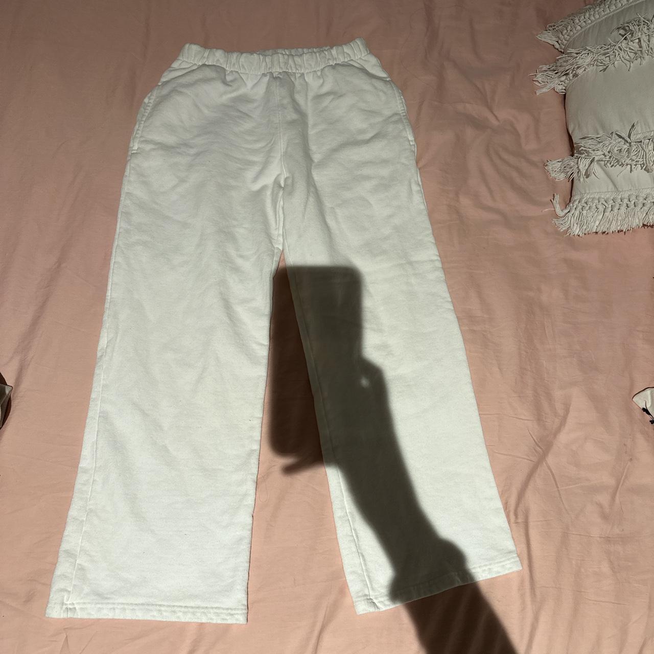 Brandy Melville white trackies Flowy fit and so... - Depop