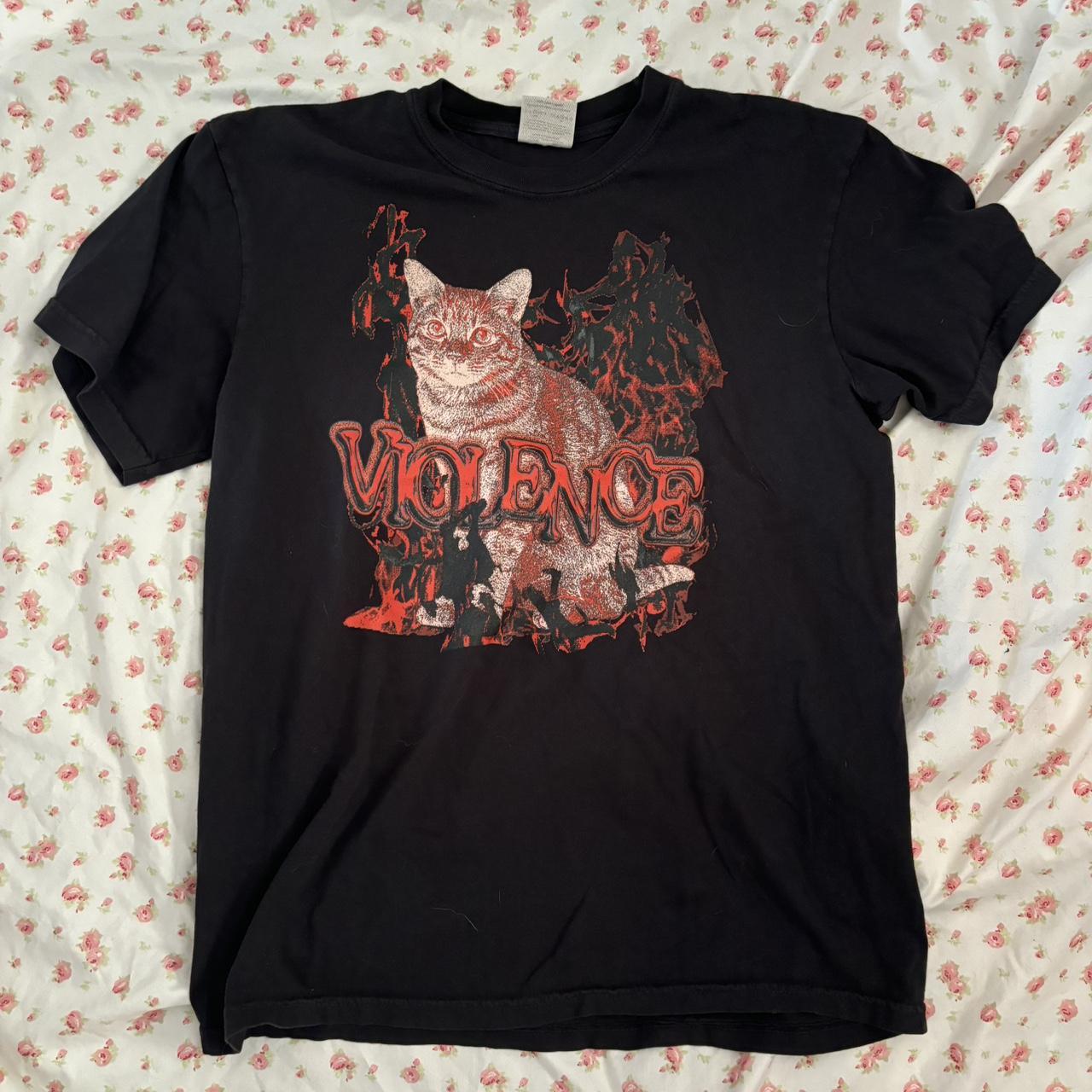 violence cat shirt size medium printed on comfort... - Depop