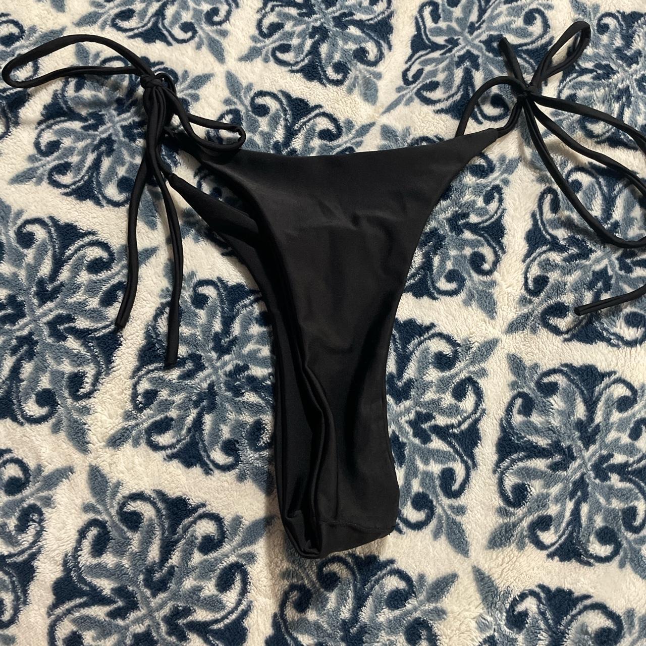 Black thong bikini bottoms Size small never used... - Depop