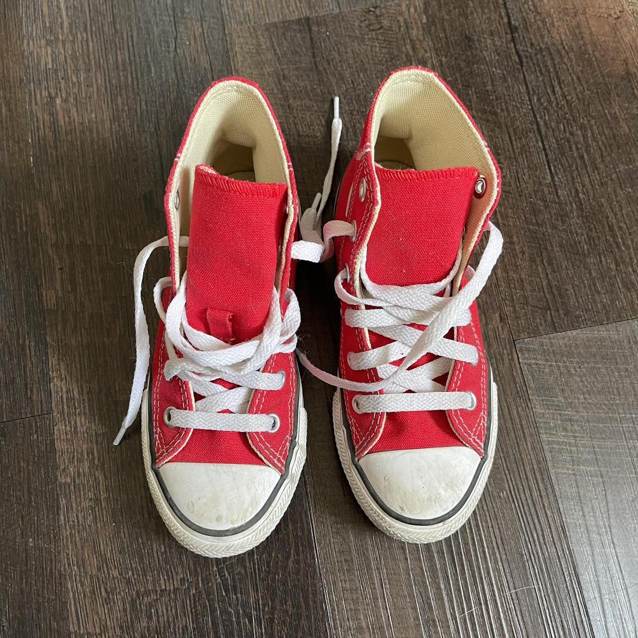 Little kids red converse size 12! Very cute my son... - Depop