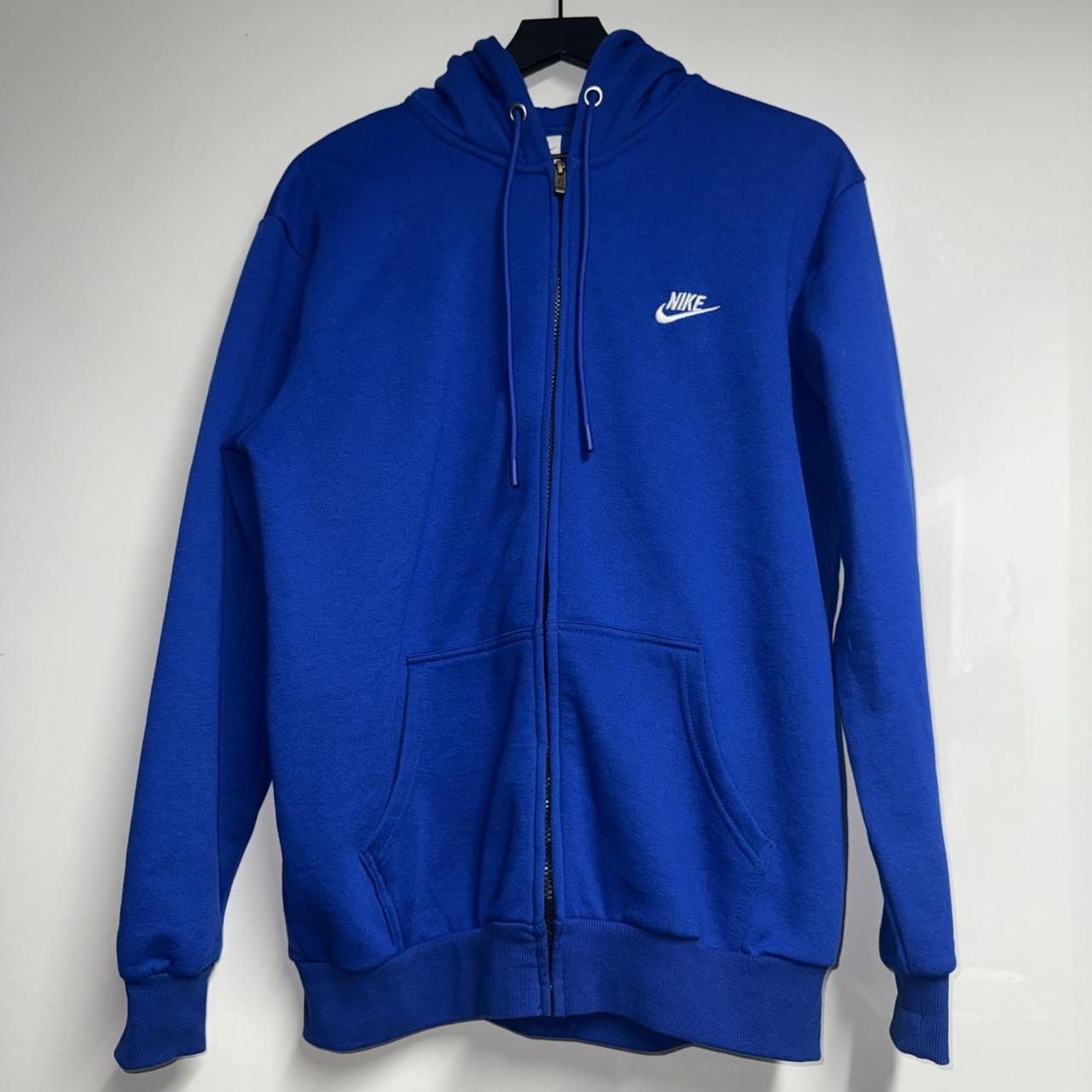 Nike royal blue zip up hoodie Tagged SZ... | Depop