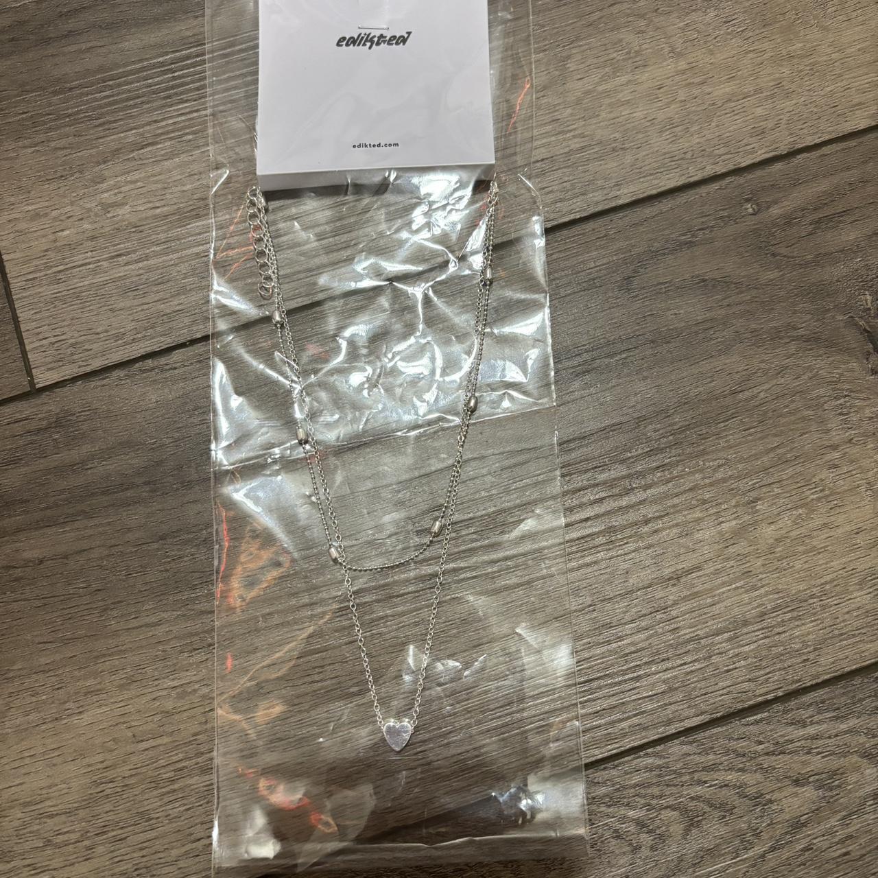 unopened EDIKTED silver layered necklace! completely... - Depop
