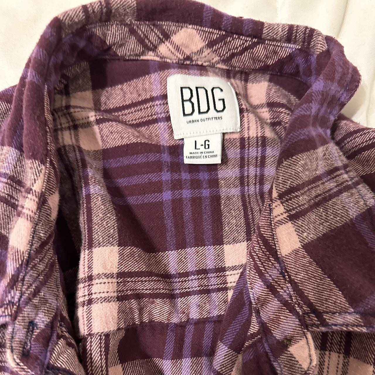 BDG cropped purple flannel size large message me if... - Depop