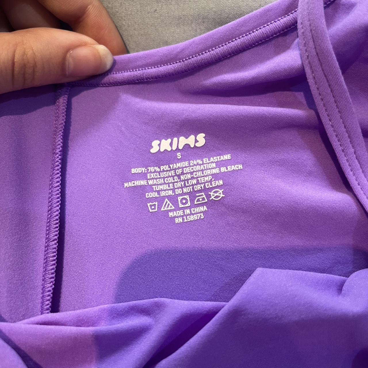 purple skims mini dress colour washed me out only... - Depop