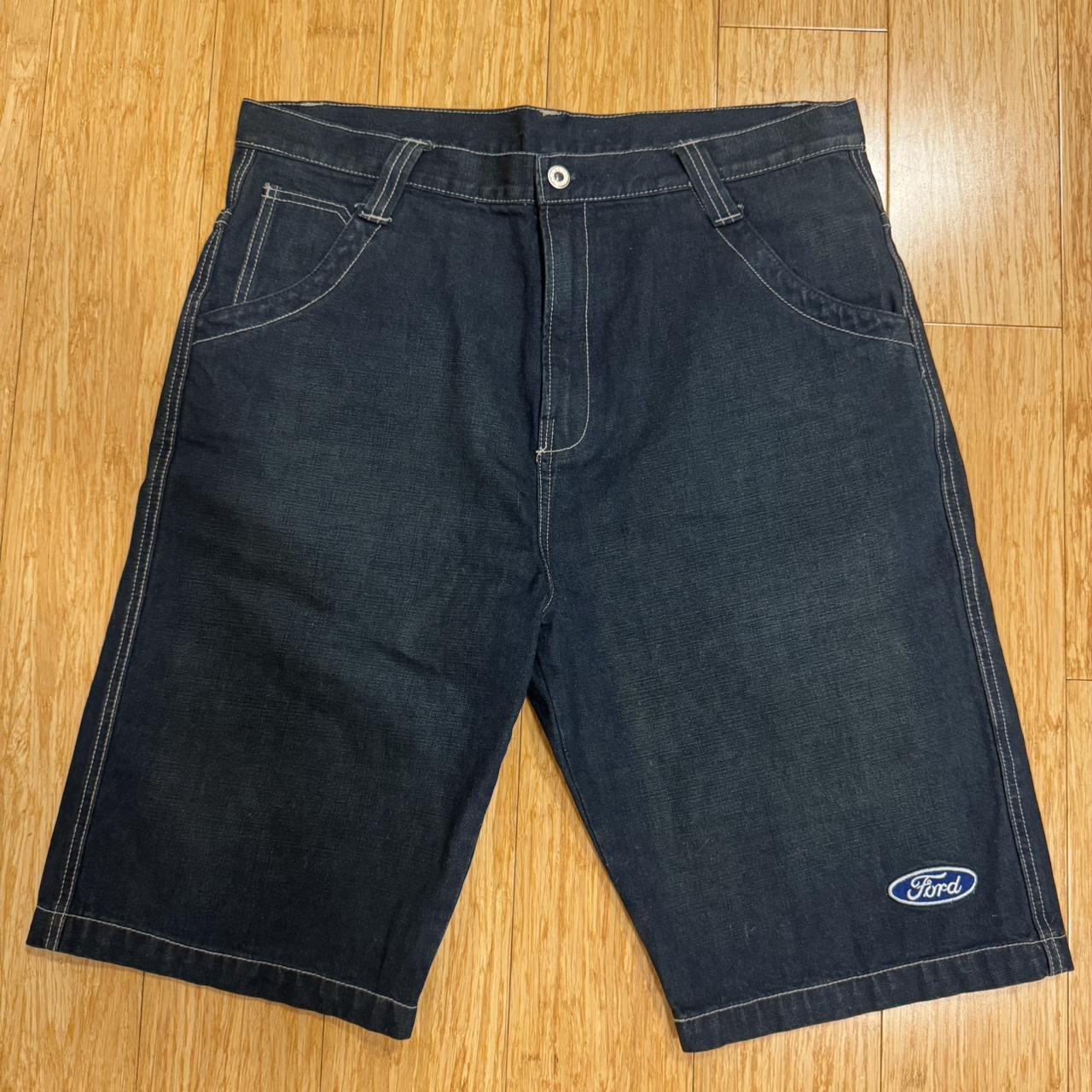 Y2K Ford Racing Jean Shorts - knee length... | Depop