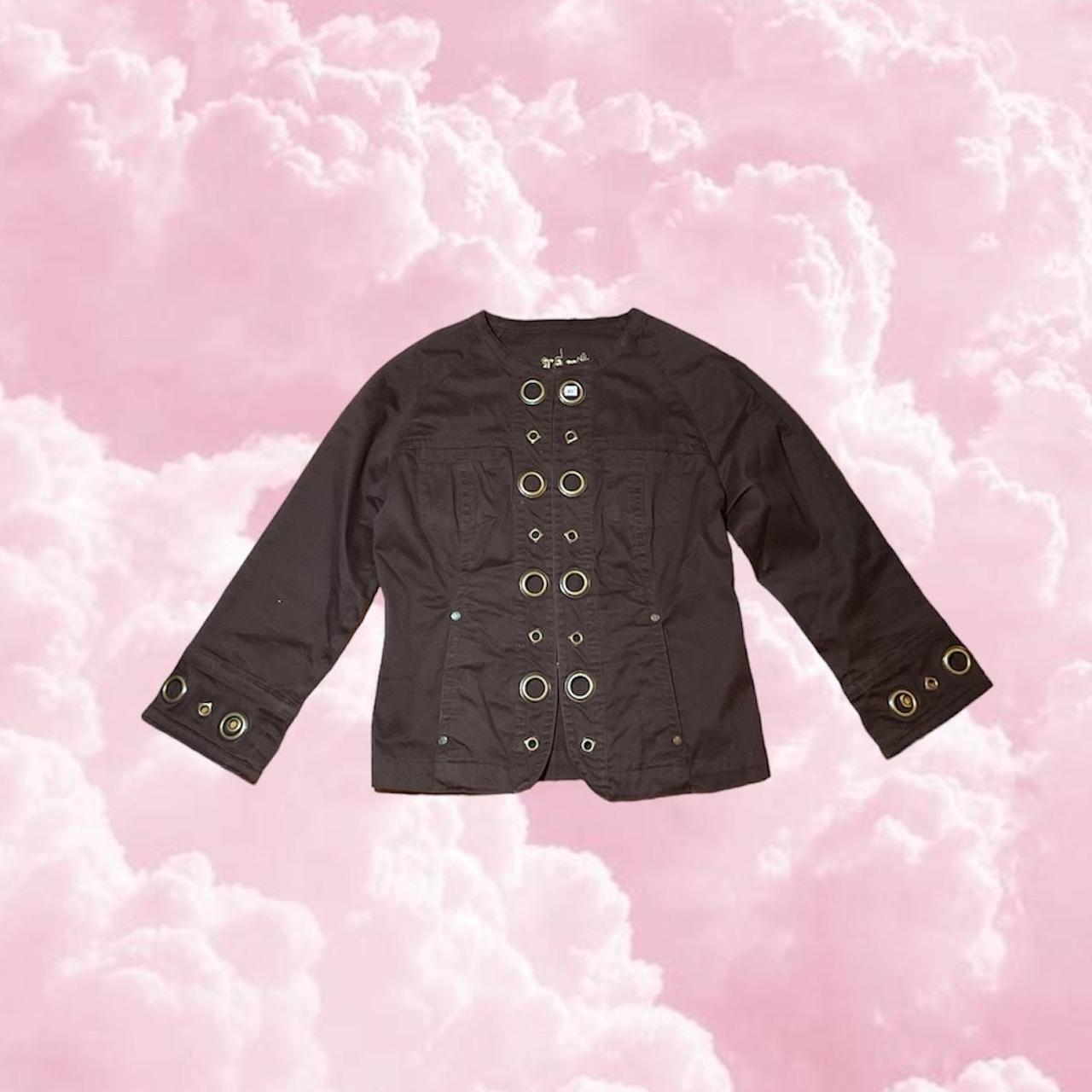 Y2K Grommet Jacket 🤎 Super cool brown jacket with... - Depop