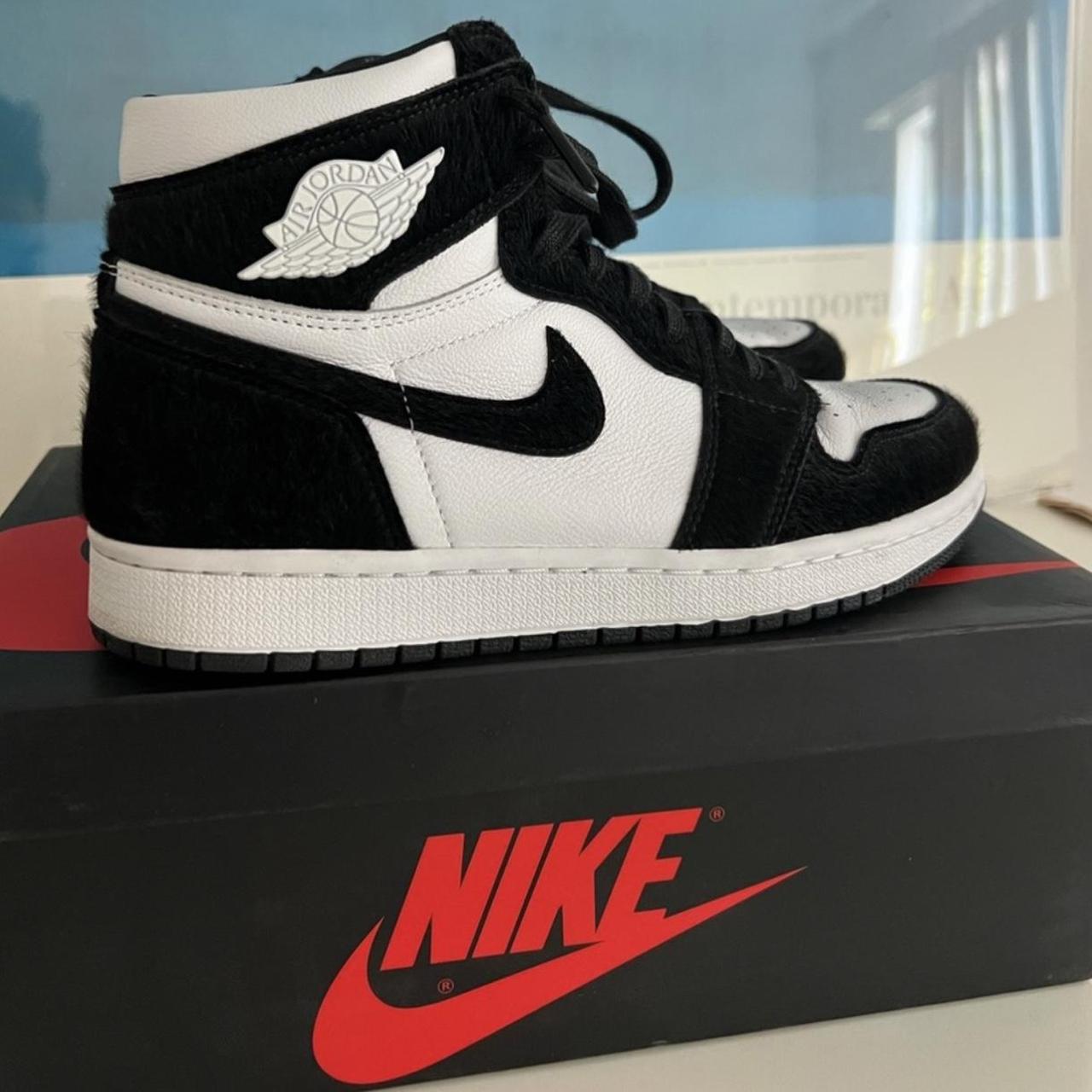 Rare Nike Air Jordan high with fur / panda twist... - Depop