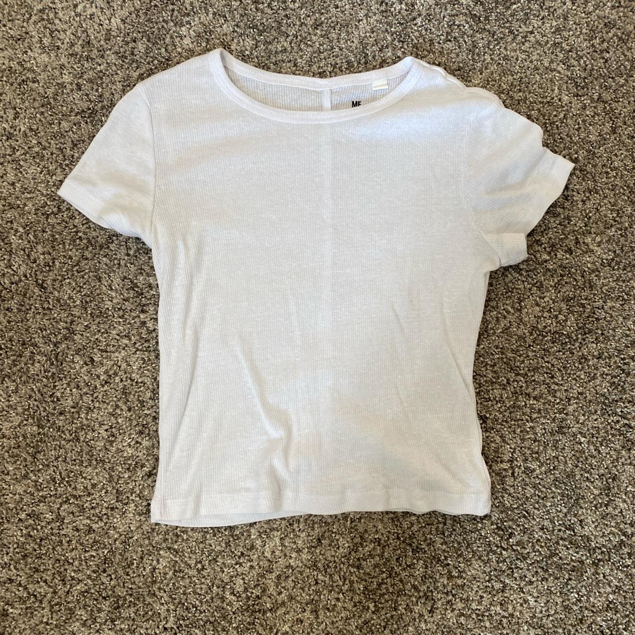 White Fitted White T-Shirt PacSun Womens M Slightly... - Depop