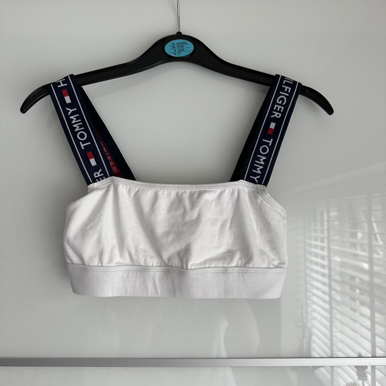 Tommy Hilfiger white bandeau/sports bra. Size XS - Depop