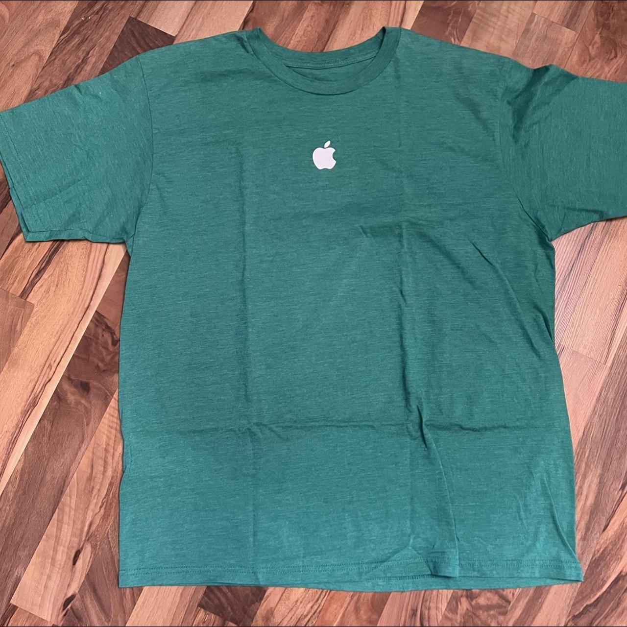 Vintage Mens Apple Tee t shirt Super soft Green... - Depop