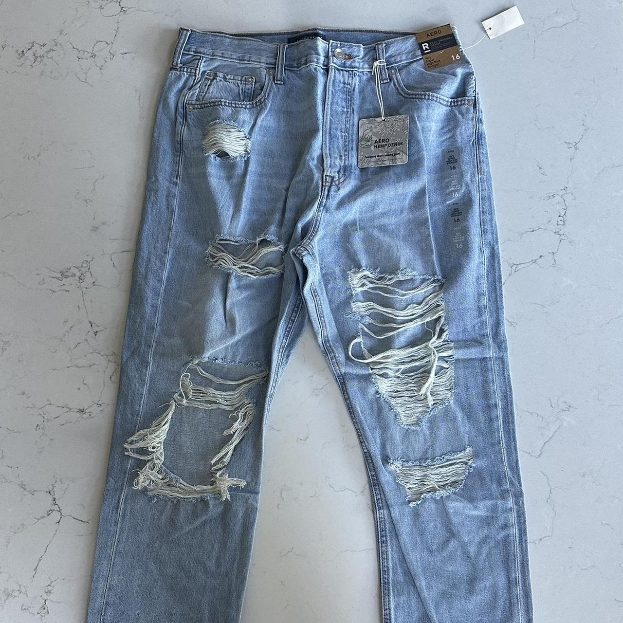 aero hemp denim 90’s super high rise straight... - Depop