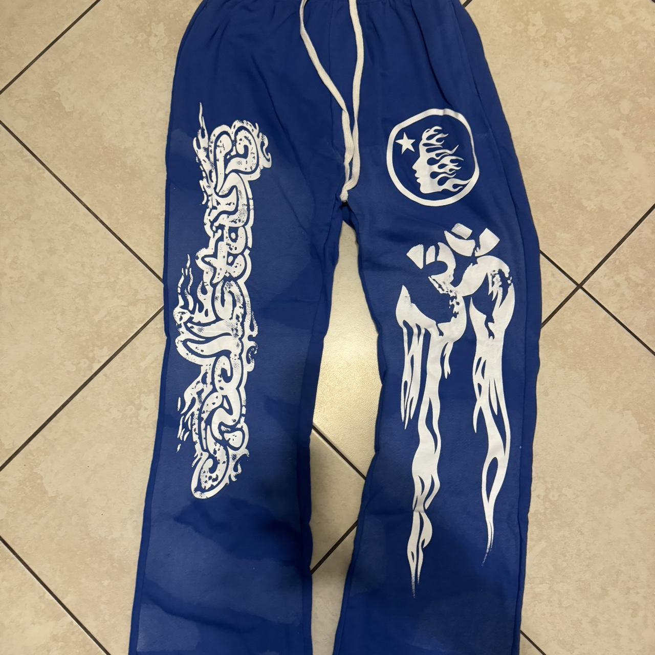Blue Hellstar Type Flare Pants - Depop