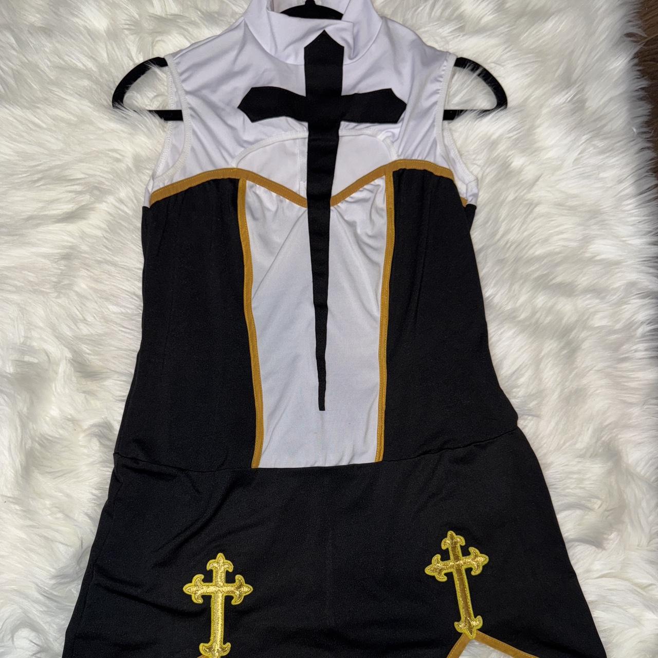 spirit halloween nun costume dress with crosses... - Depop