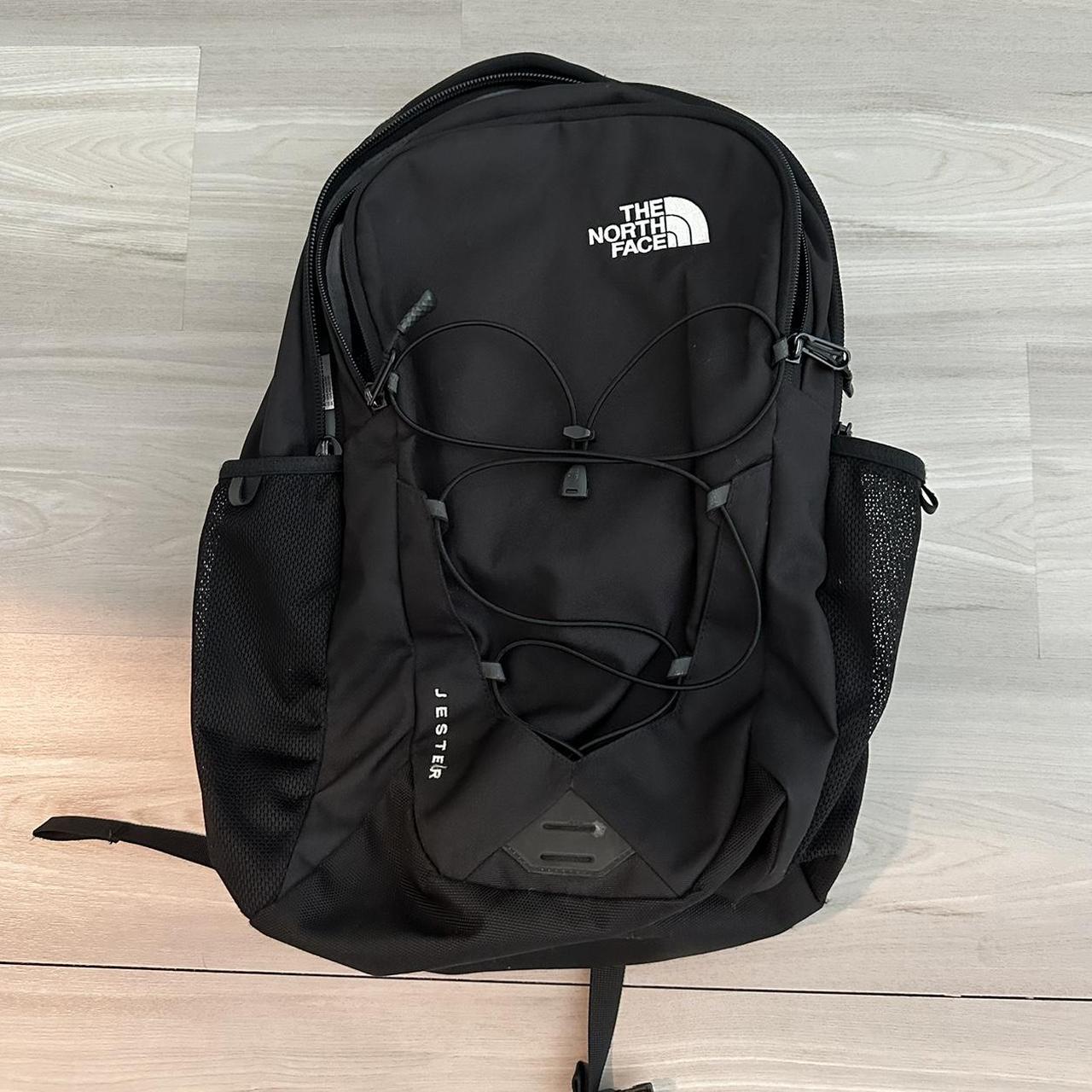 North Face black backpack - very good size -... - Depop
