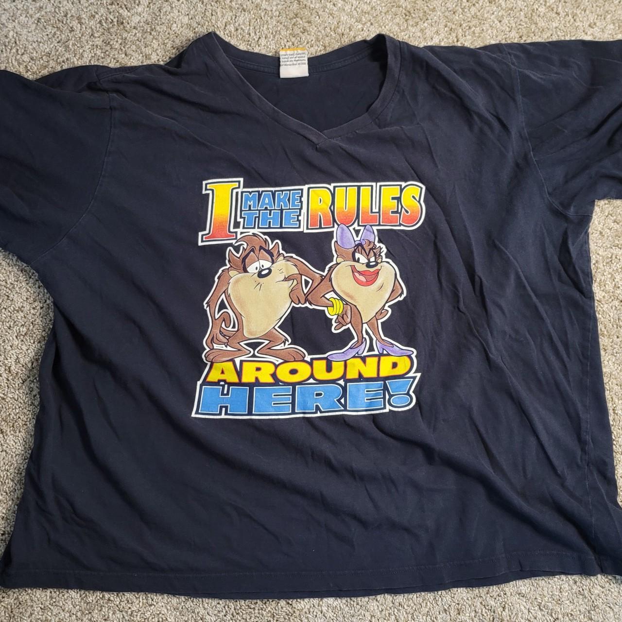 Y2K Looney Tunes Taz and Mrs taz graphic Teeshirt... | Depop