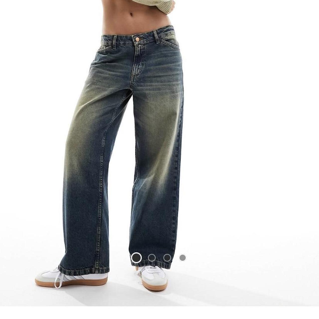 Reclaimed vintage washed denim jeans W24 low waisted... - Depop