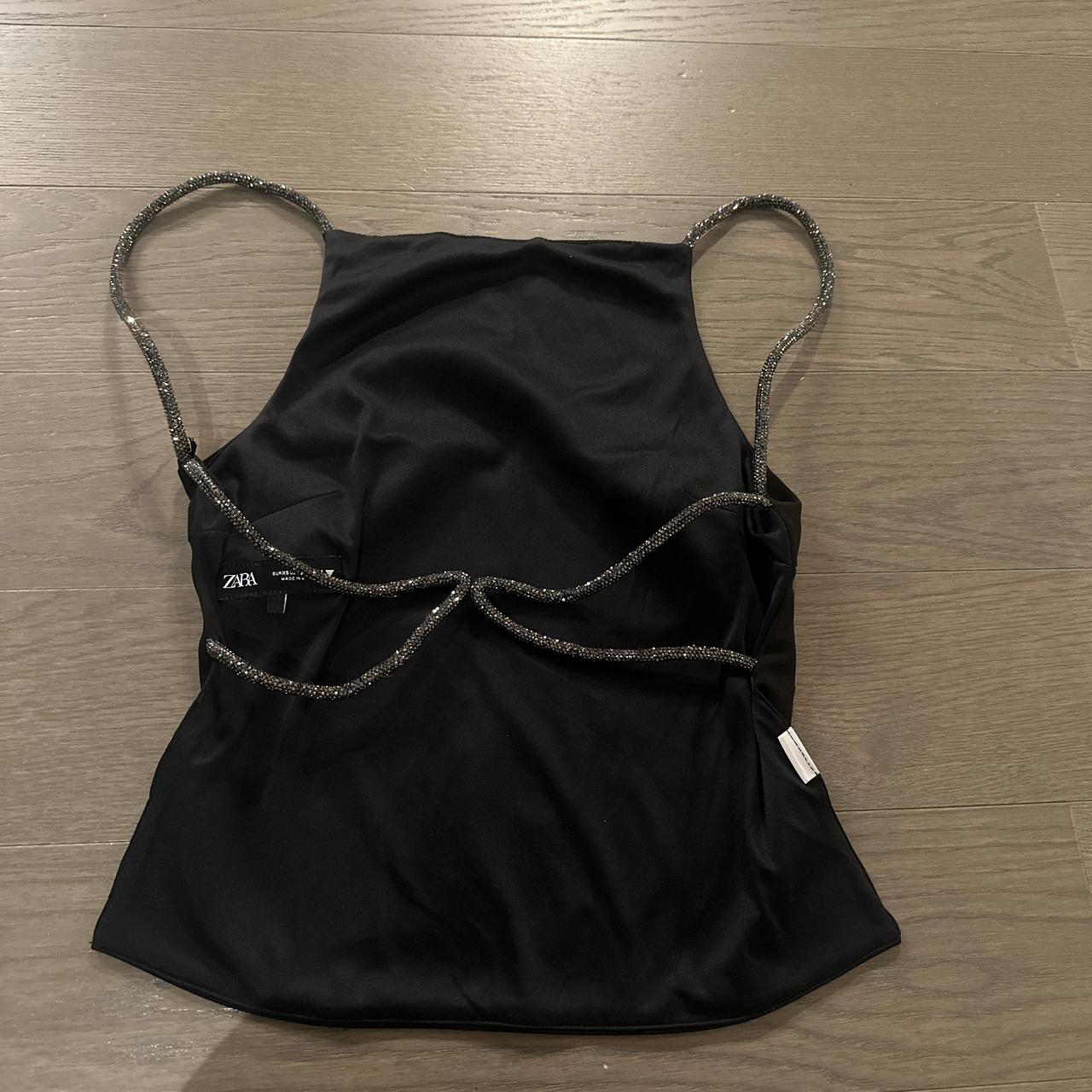 Zara backless top with silver detail #zara #zaratop... | Depop