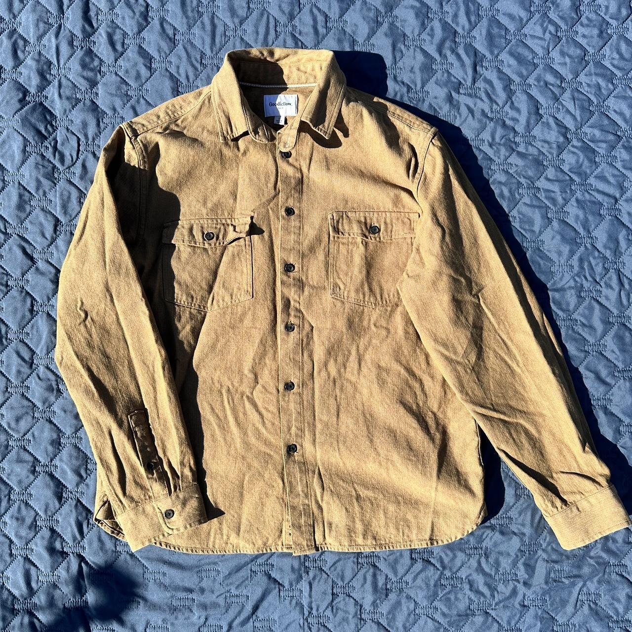Goodfellow & Co beige button up. Thick material.... - Depop