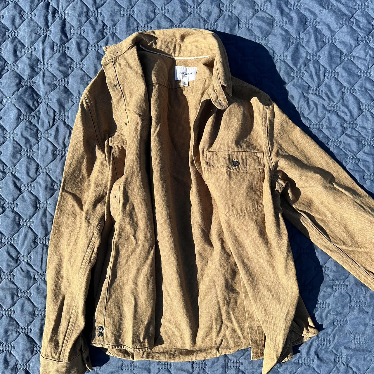 Goodfellow & Co beige button up. Thick material.... - Depop