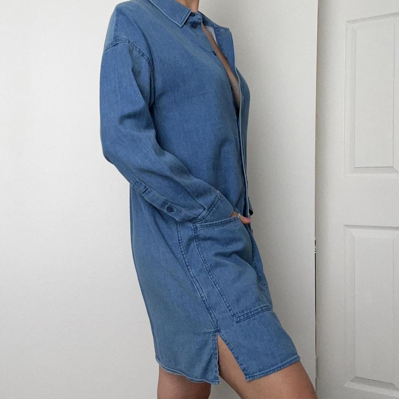 cos denim dress ⛓️ shirt dress / chore coat feel with... - Depop