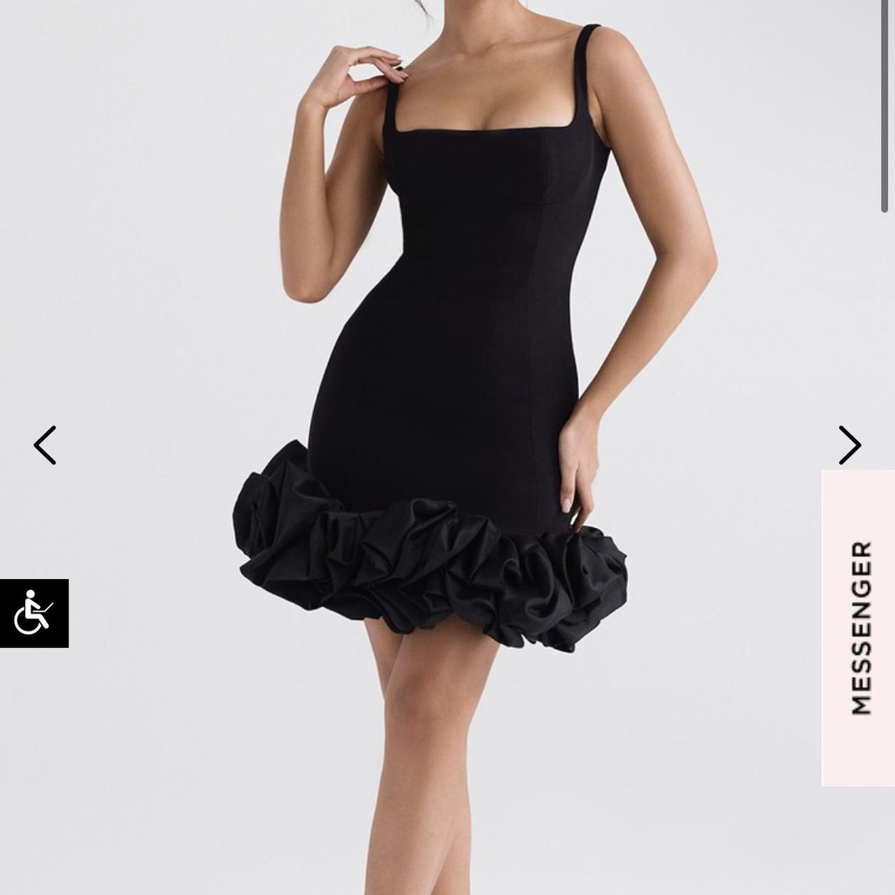 house of cb mini lilou black ruffle hem dress. worn... - Depop