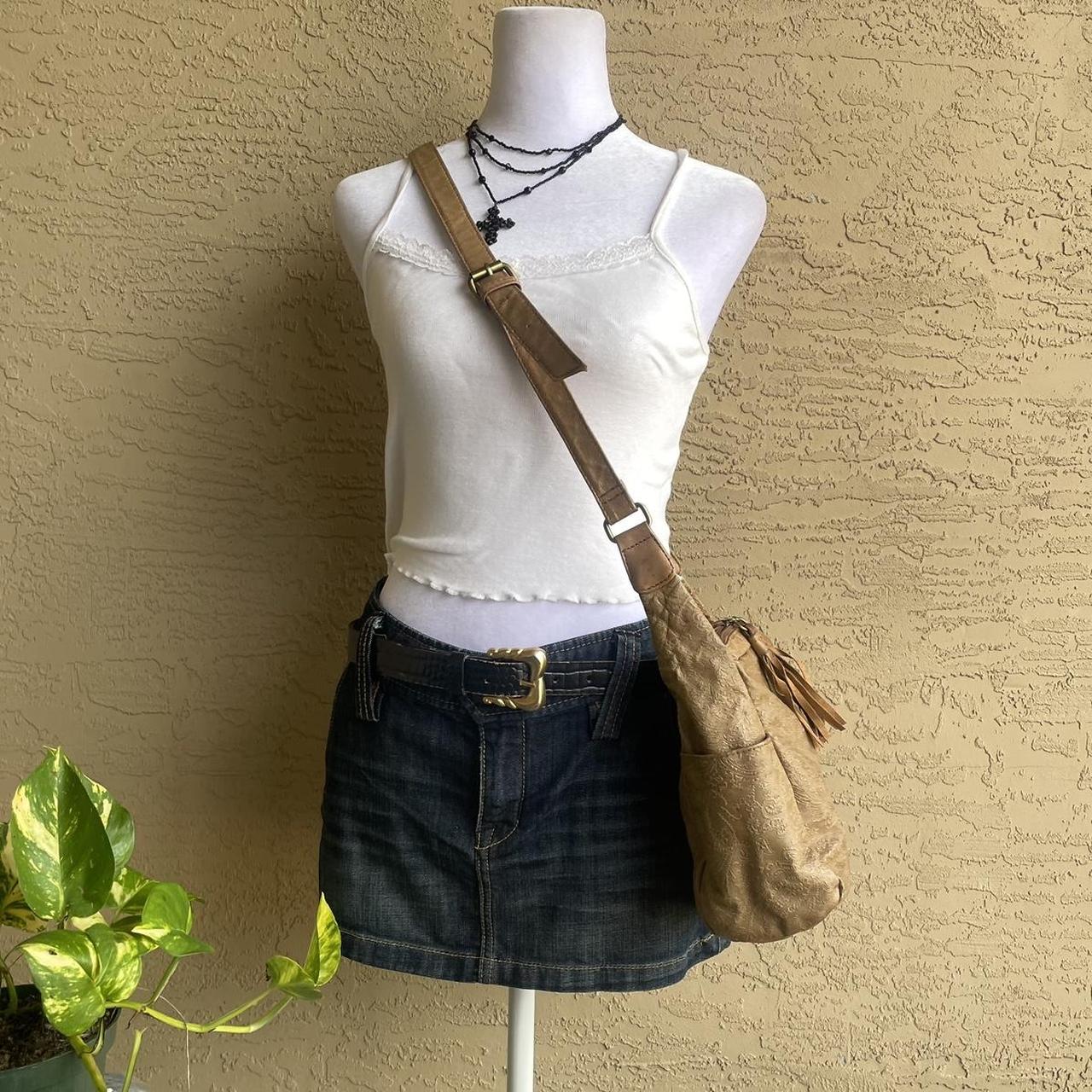 Y2K Leather Crossbody Bag Boho Purse Shoulder Tote... - Depop