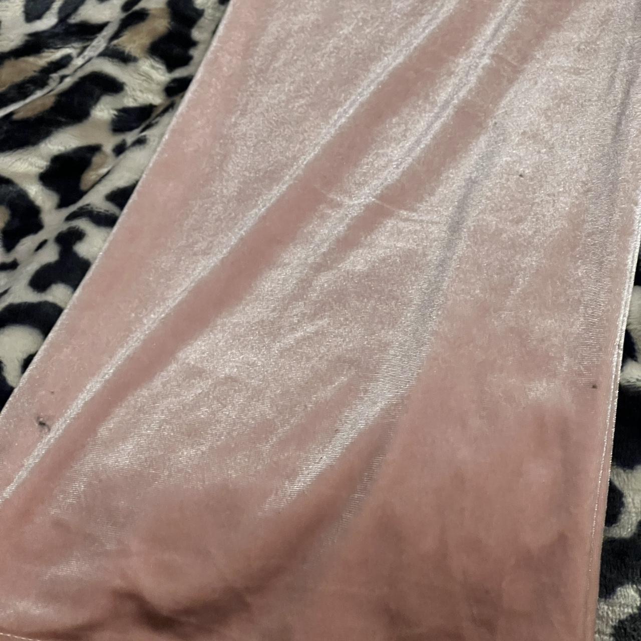 pink bedazzled velvet sweatpants. size small. small... - Depop
