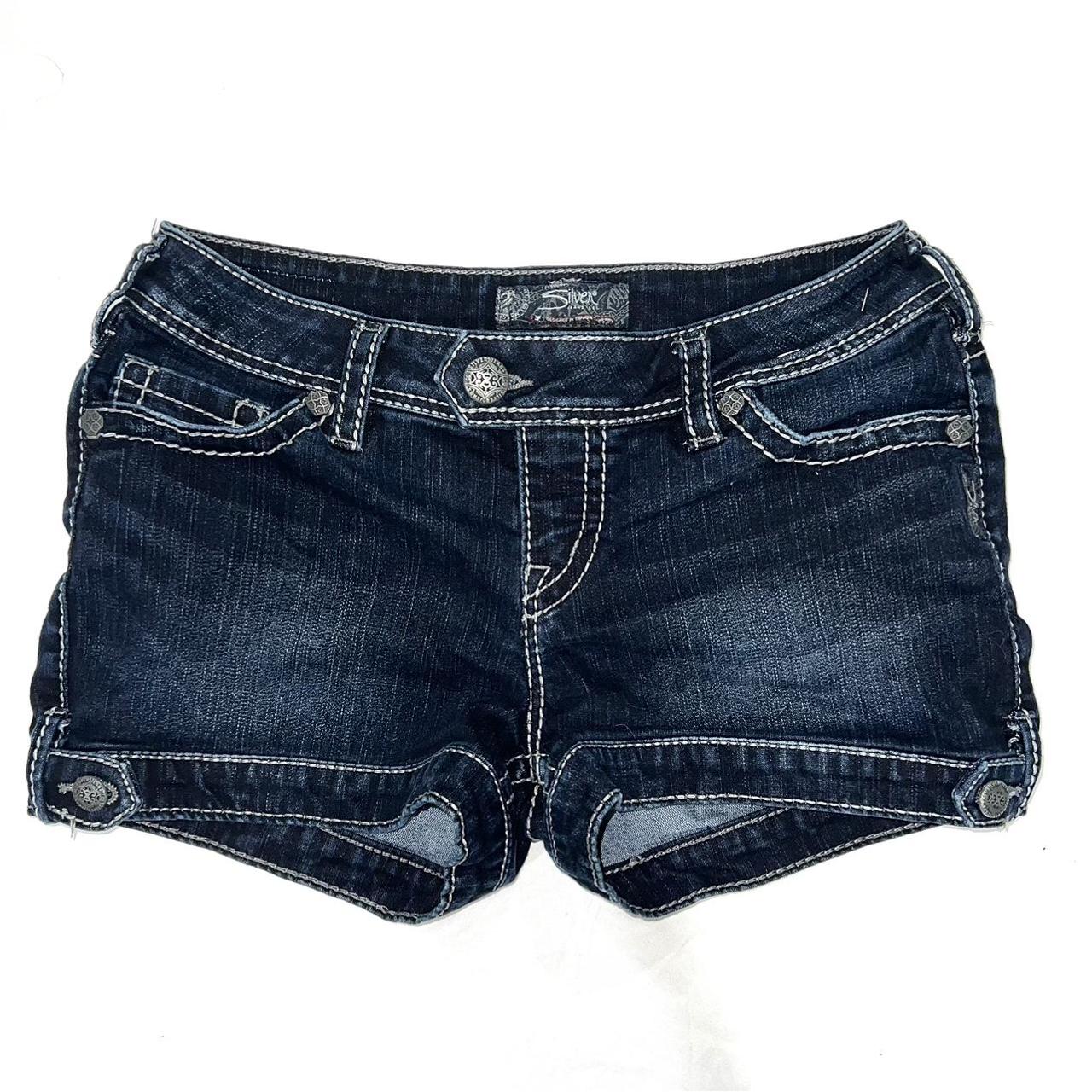 Silver Jeans Co. Women's Navy Shorts | Depop