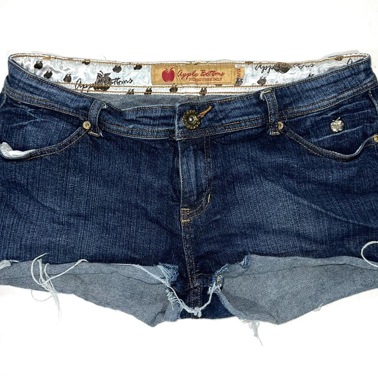 Apple Bottoms Women's Gold and Blue Shorts | Depop