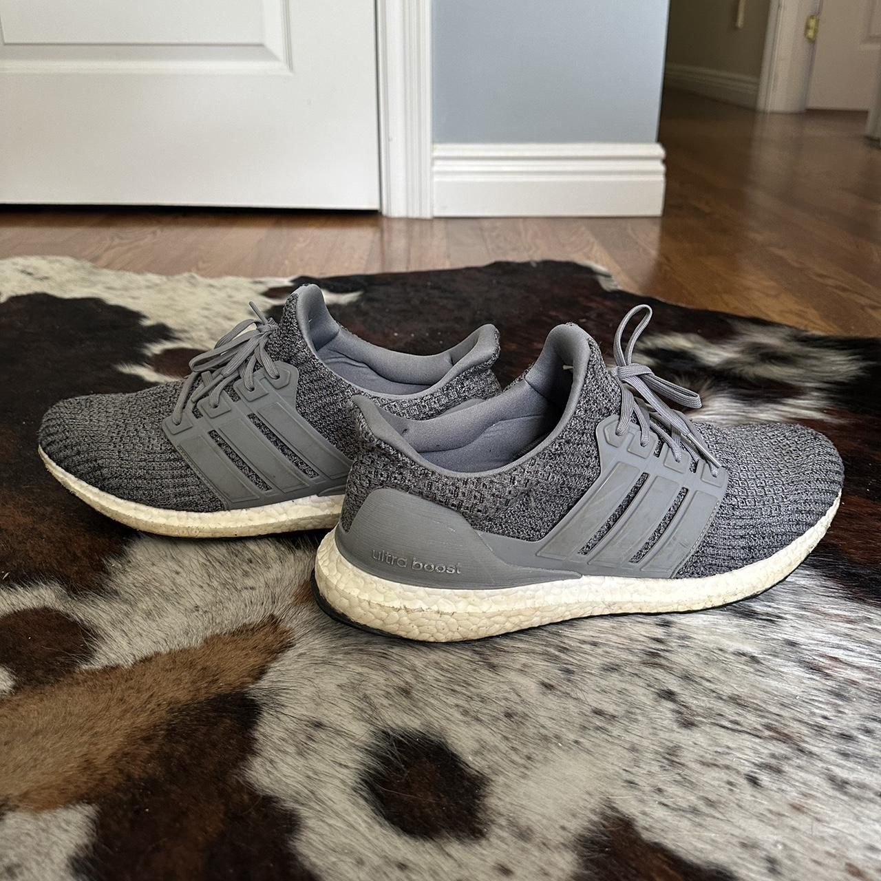 Adidas Knitted Grey Ultraboosts 11.5 - great for... - Depop