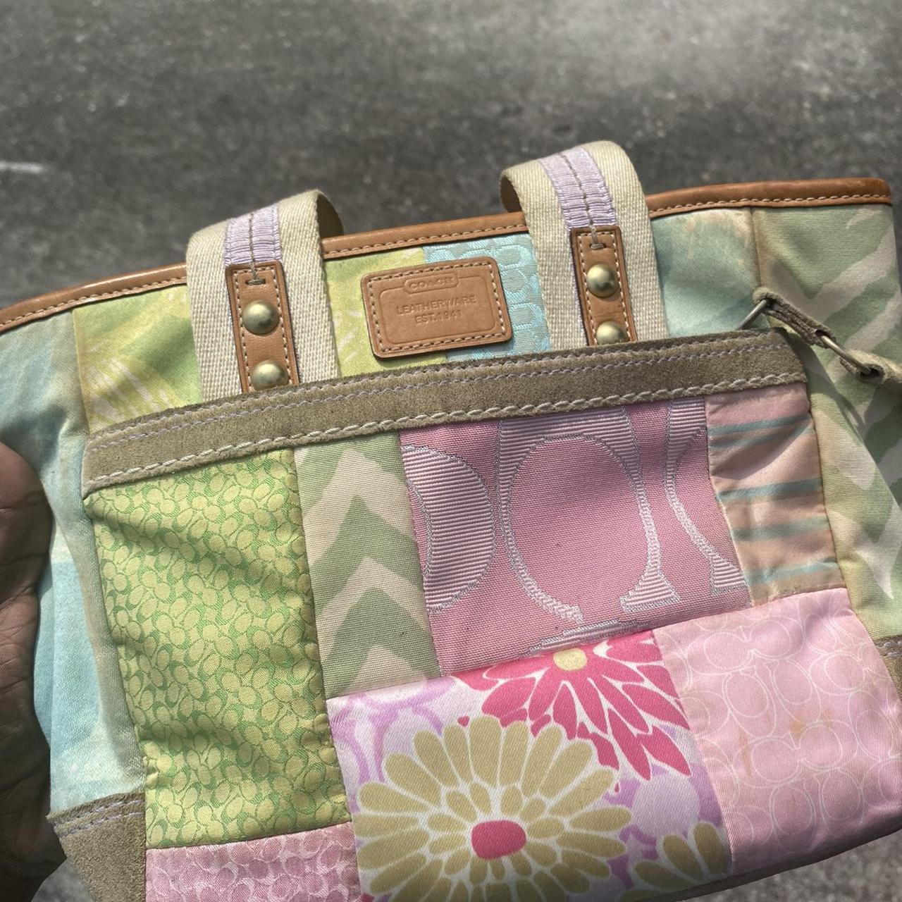 Cute Small Vintage patchwork Coach handbag. 100%... - Depop