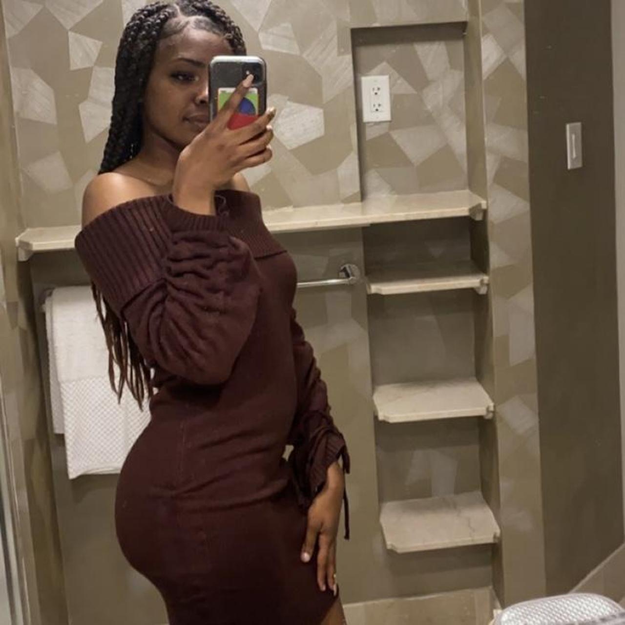 Soft Burgundy sweater dress! I loved this! Hugs body... - Depop