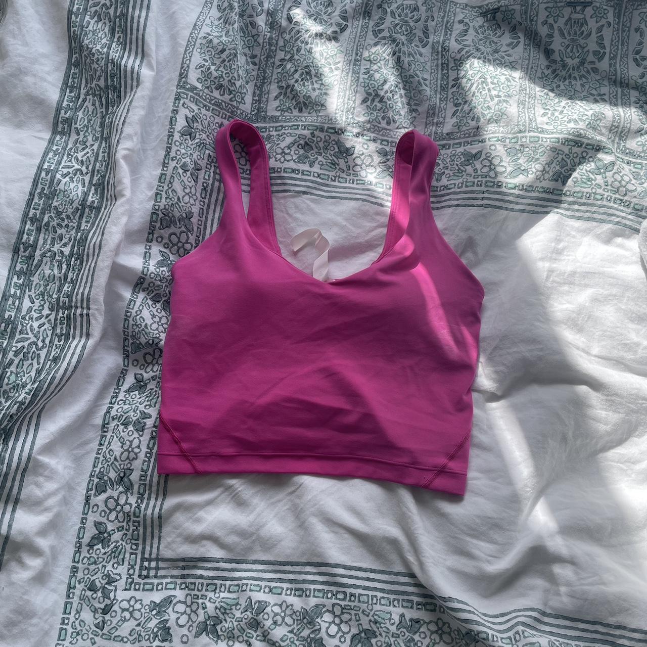 Pink Lululemon align tank, size 4, fits a UK... - Depop