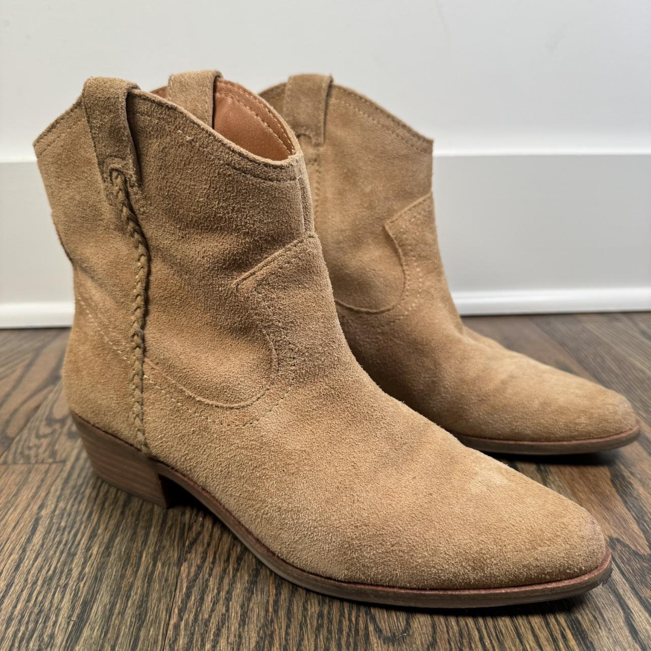 Lucky Brand Suede Hadrya Ankle Western Boots size... | Depop