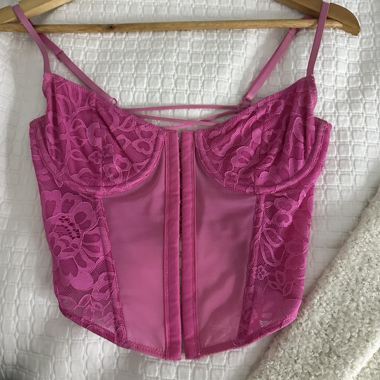 glassons pink corset top, only worn a few times, in... - Depop