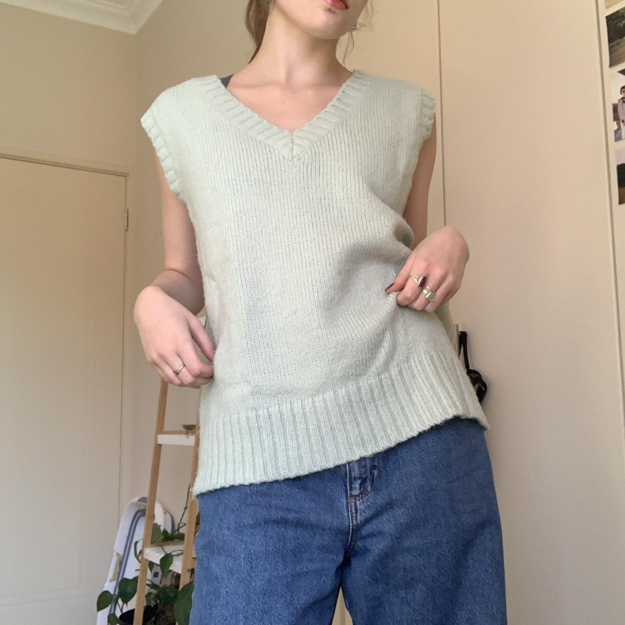 Perfect Stranger knit vest. Mint green colour, size... - Depop