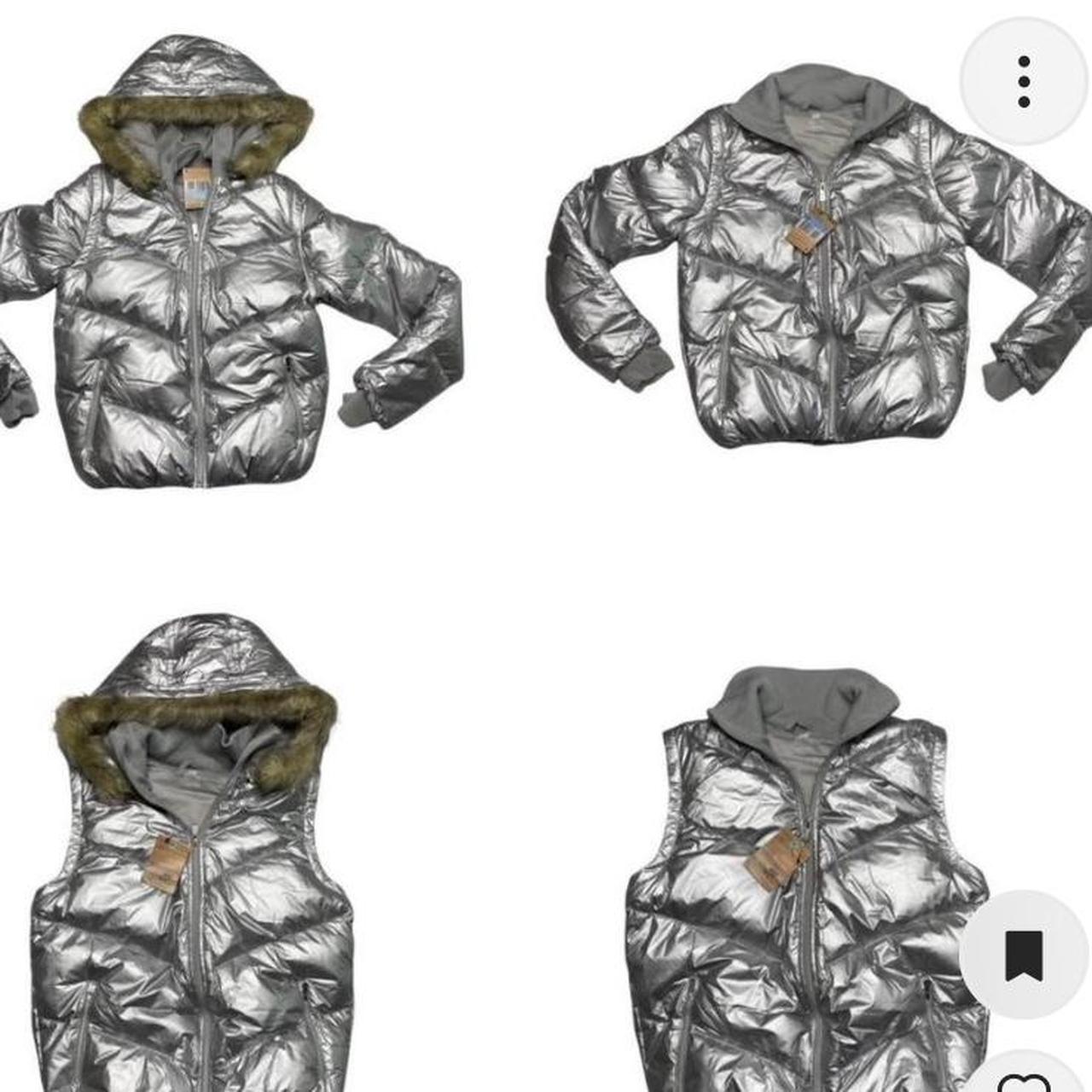 Silver puffer coat. Sickest modular nike puffer... - Depop