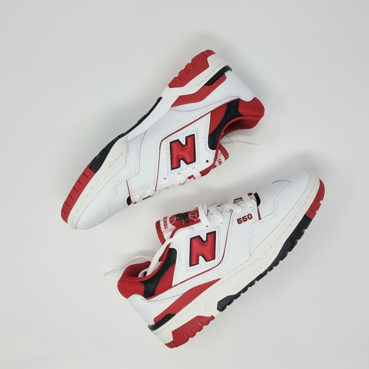 New Balance 550 Red + White Size: UK 8 Condition:... - Depop