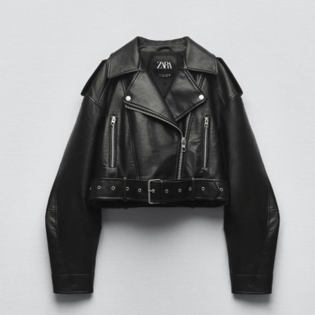 ZARA viral ‘molly mae style’ black faux leather... - Depop