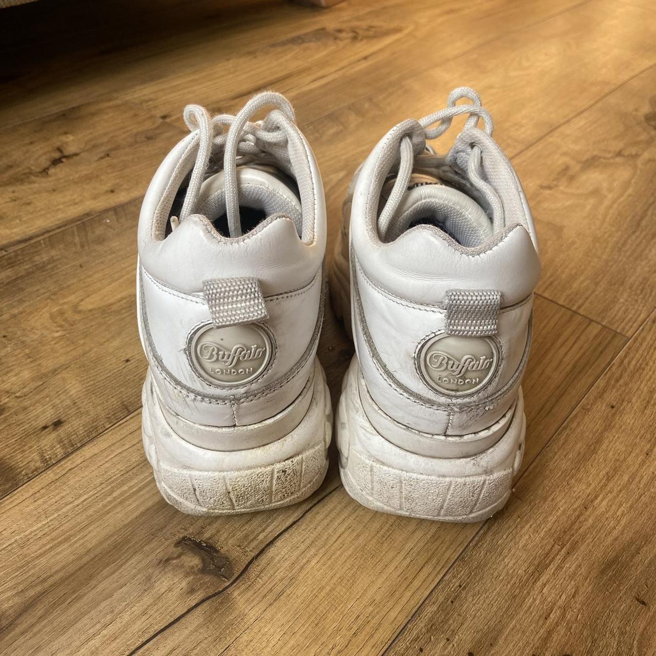 Buffalo London White Platform shoes, a few scuff... - Depop